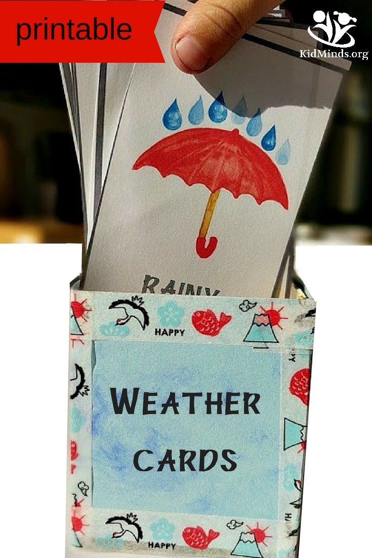Weather Cards for kids (free watercolor printable) | KidMinds