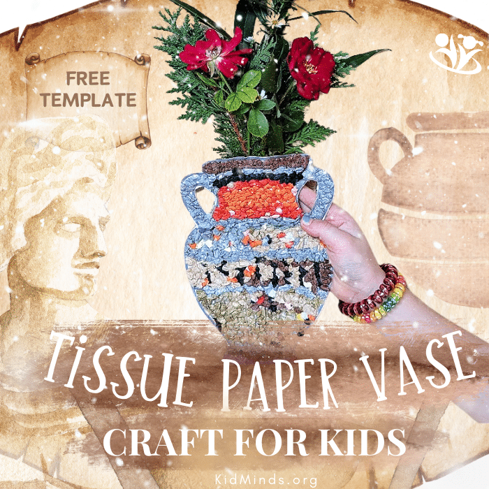 How to Make Tissue Paper Mosaic Ancient Vase | KidMinds