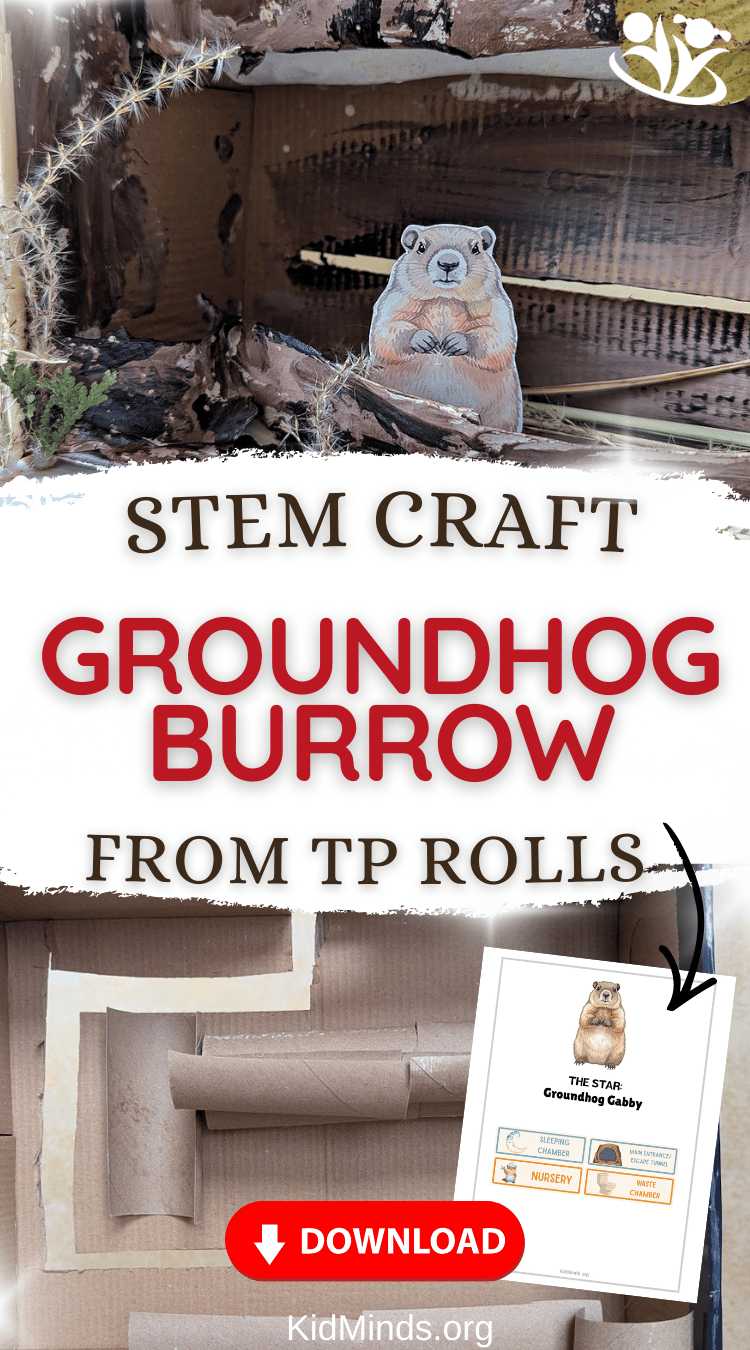 The Best 3D Shoebox Groundhog Burrow (Free PDF) | KidMinds