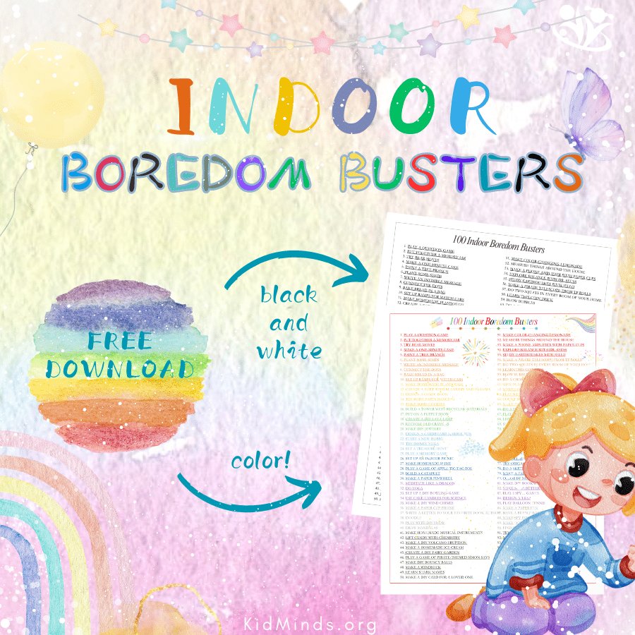 The Best Indoor Boredom Busters (Free Printable) | KidMinds