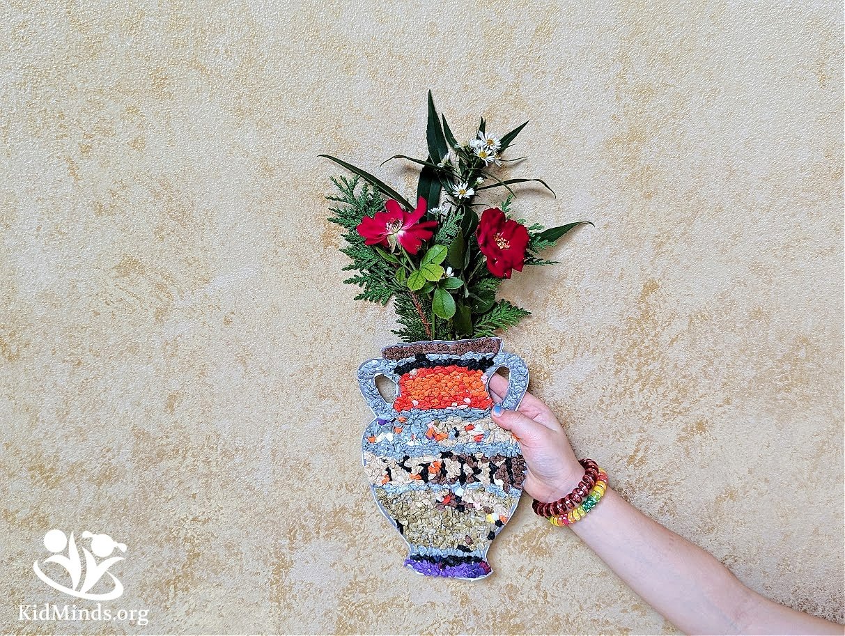 How to Make Tissue Paper Mosaic Ancient Vase | KidMinds