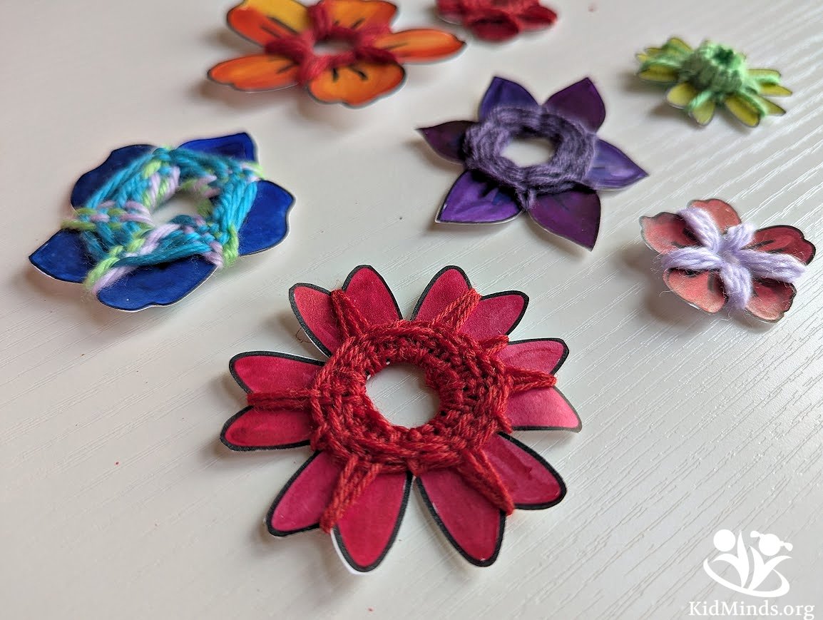 How to Make Yarn-Wrapped Flowers (Free PDF) | KidMinds