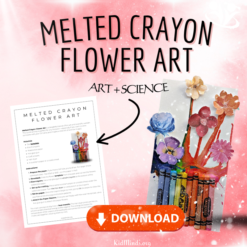 How to Make Melted Crayon Flower Art (Free PDF) | KidMinds