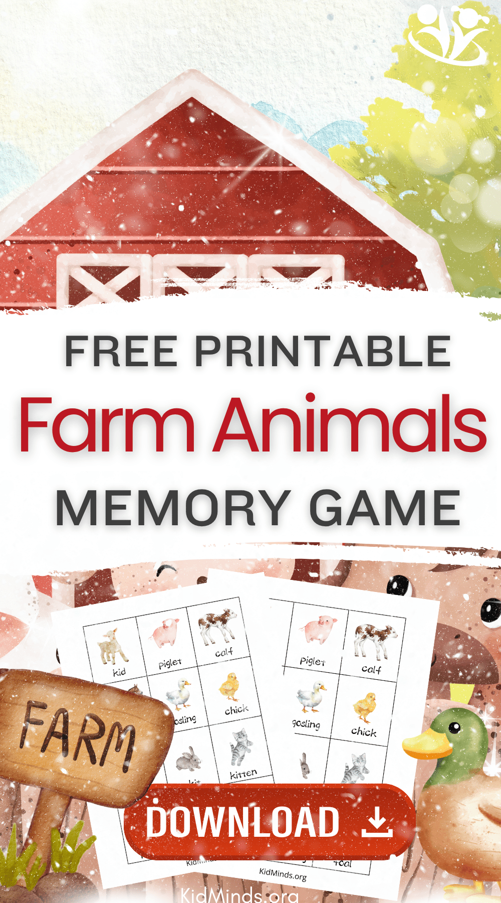 The Best Farm Animals Memory Game for Kids (Free) | KidMinds