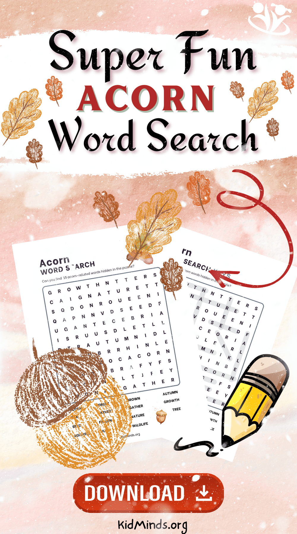 The Best Acorn Word Search For Kids (Free PDF) | KidMinds