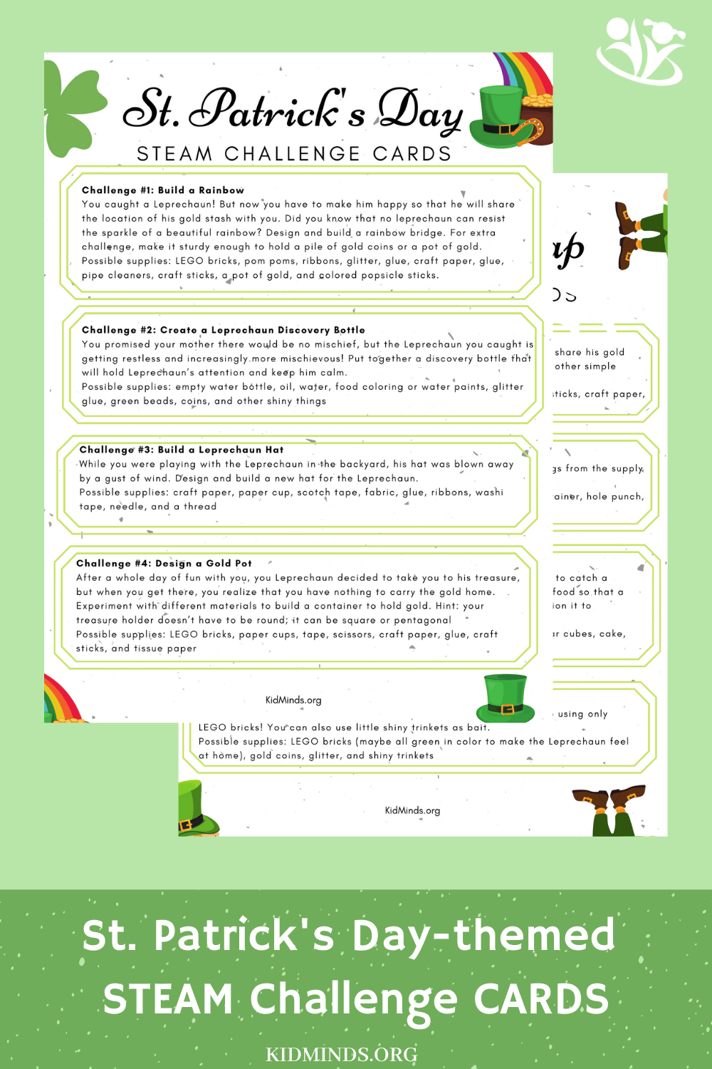 Leprechaun Trap Engineering Challenge (Free Printable STEAM Cards ...