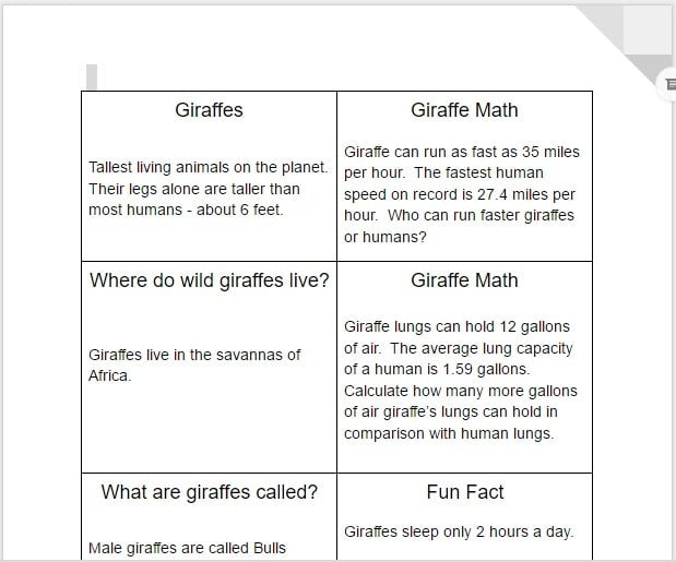 Giraffe Science, Math and Measurement | KidMinds
