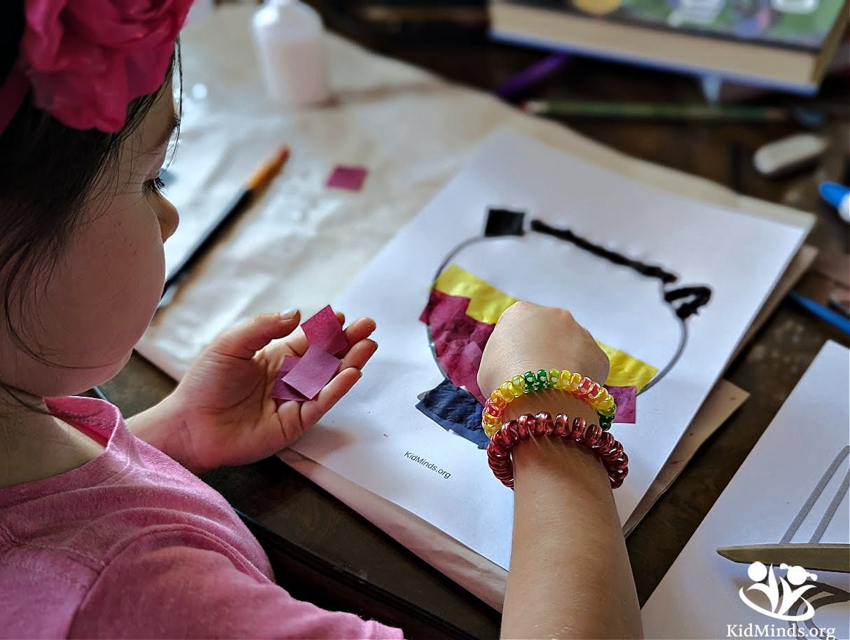 How to Make Tissue Paper Mosaic Ancient Vase | KidMinds