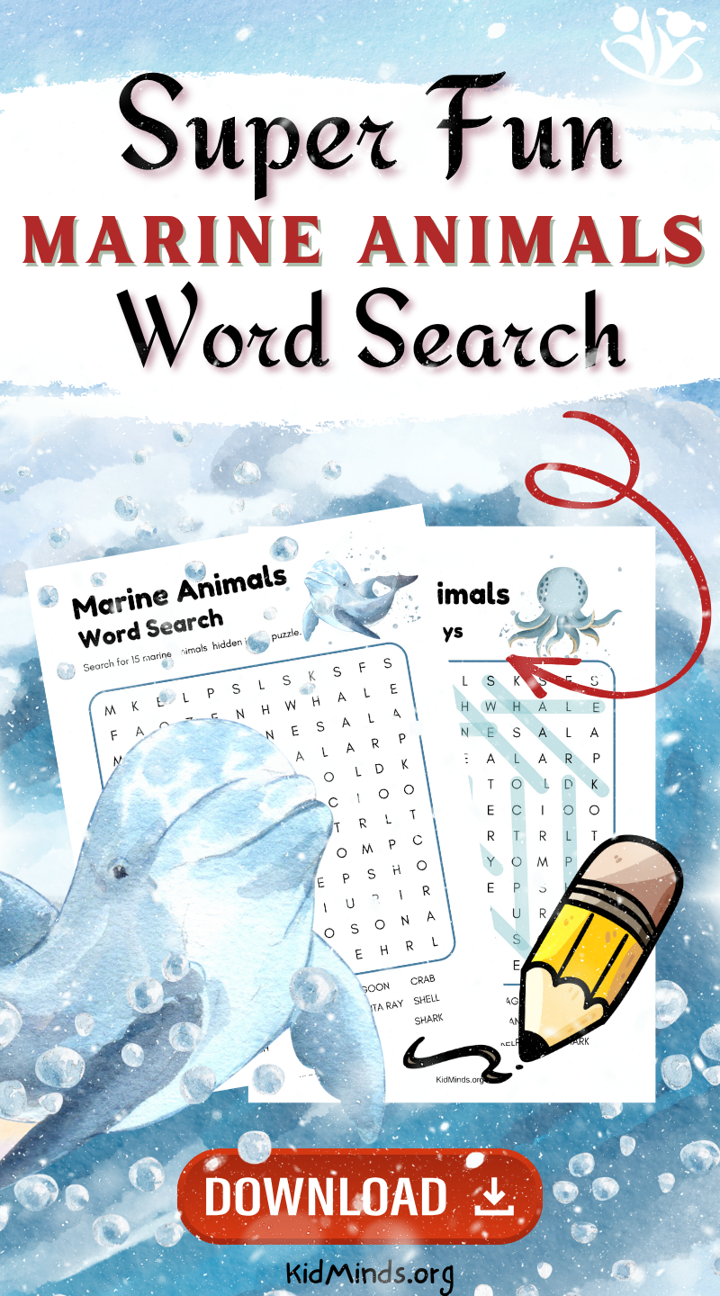The Best Marine Animals Word Search (Free PDF) | KidMinds