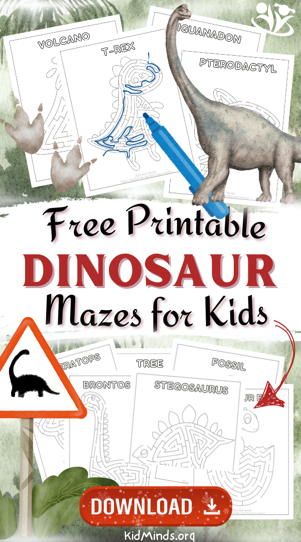 The Best Dinosaur Mazes For Kids (Free PDF) | KidMinds