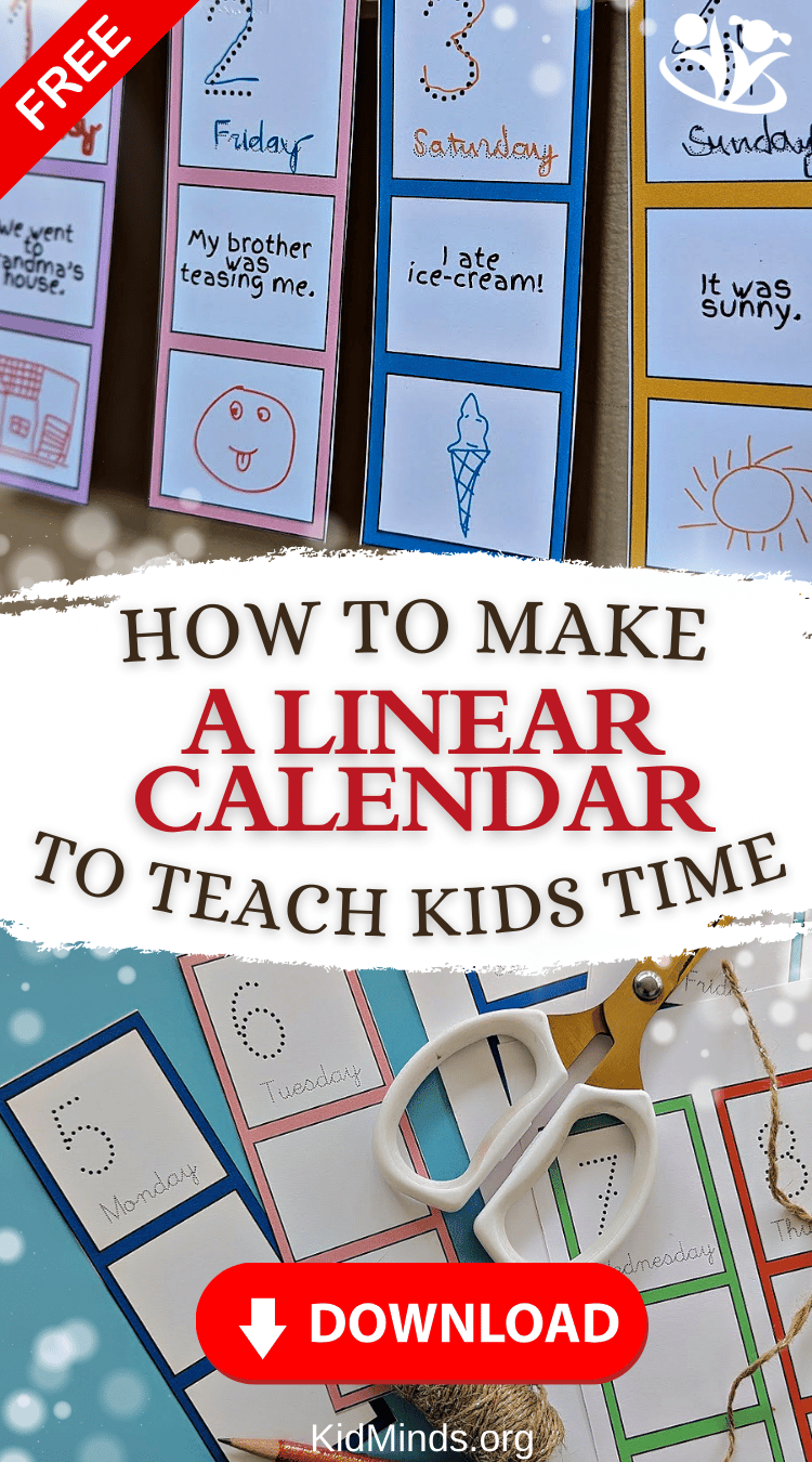 The Best Linear Calendar to Teach Time (Free PDF) | KidMinds