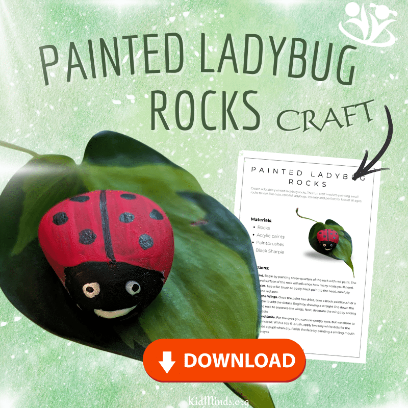 How to Make Ladybug Painted Rock Craft – Free PDF | KidMinds