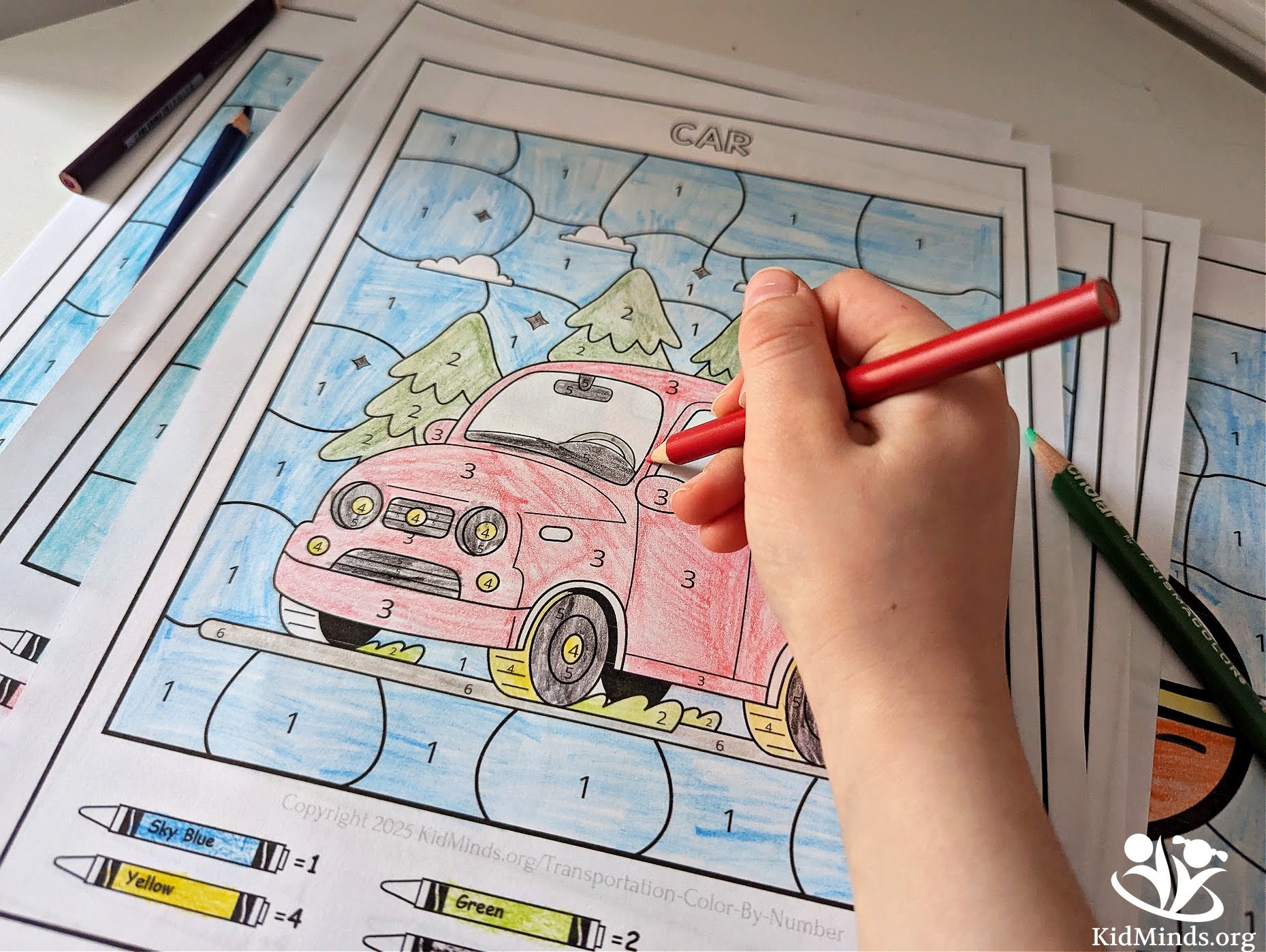 The Best 10 Transportation Color-by-Number (Free) | KidMinds