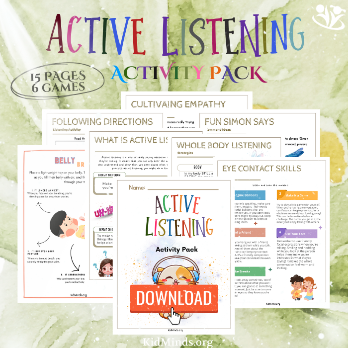 The Best Active Listening Activity Pack (Free PDF) | KidMinds
