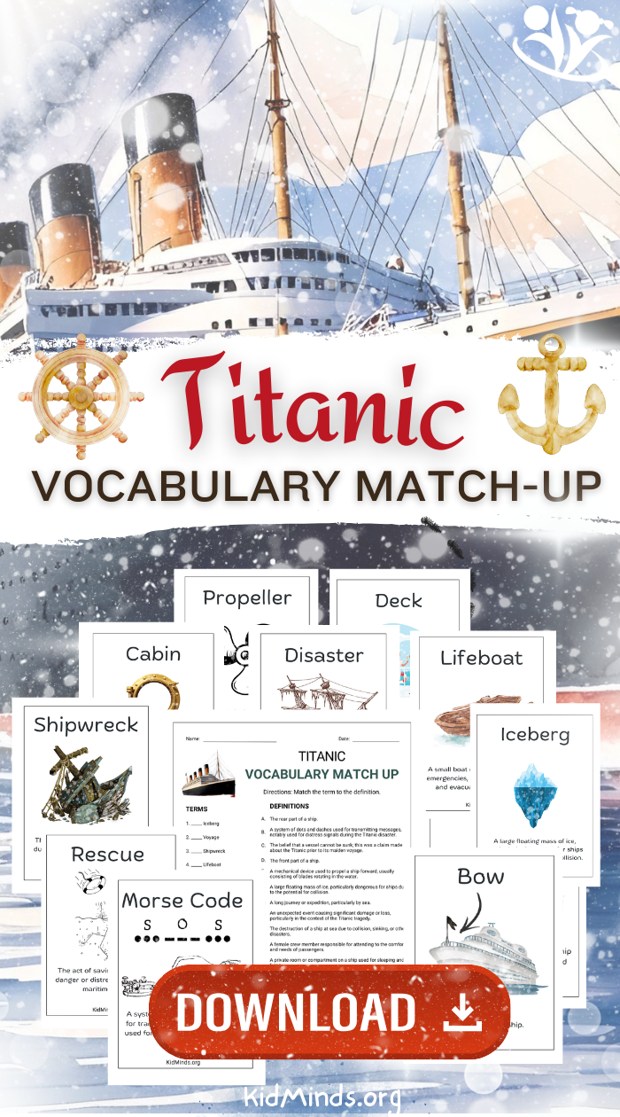 The Best Titanic Vocabulary Match Up (Free PDF) | KidMinds