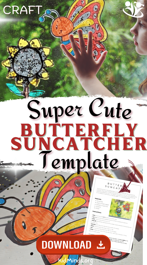 How to Make Butterfly Suncatcher (Free Template) | KidMinds