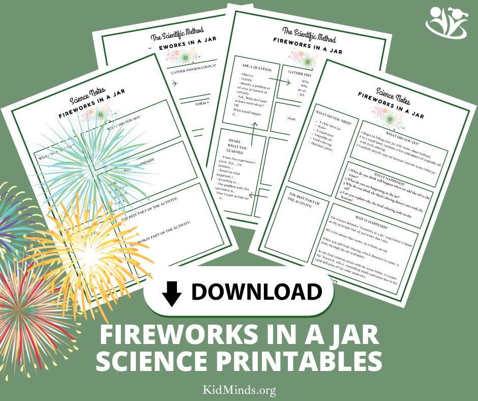 How to Make Fireworks in a Jar (Free PDF) | KidMinds