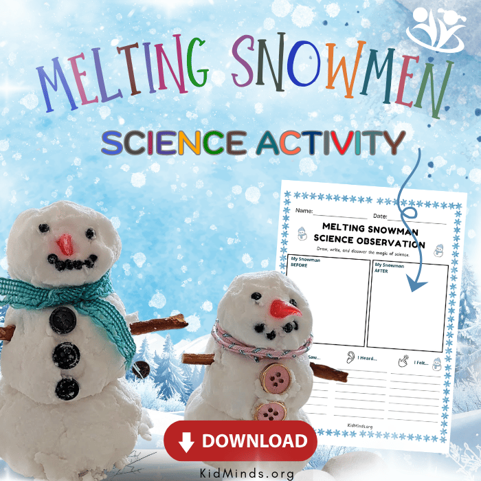 How to Make Melting Snowman Experiment (Free PDF) | KidMinds