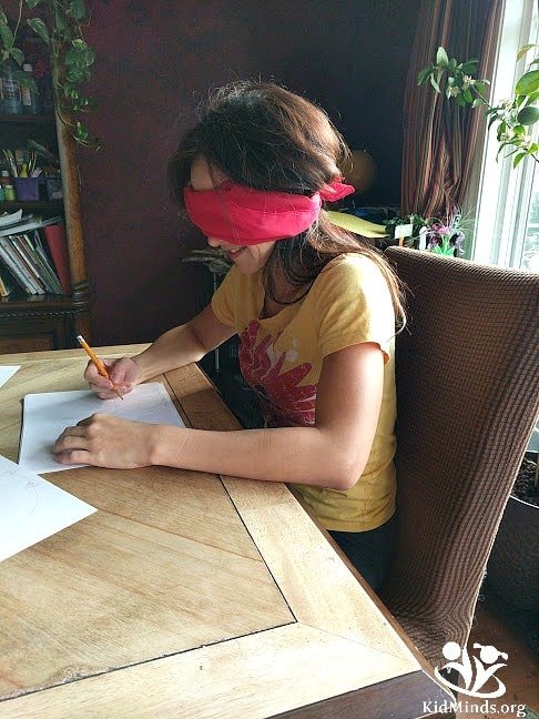 Blindfold Drawing: an Opportunity to Laugh with Our Kids | KidMinds
