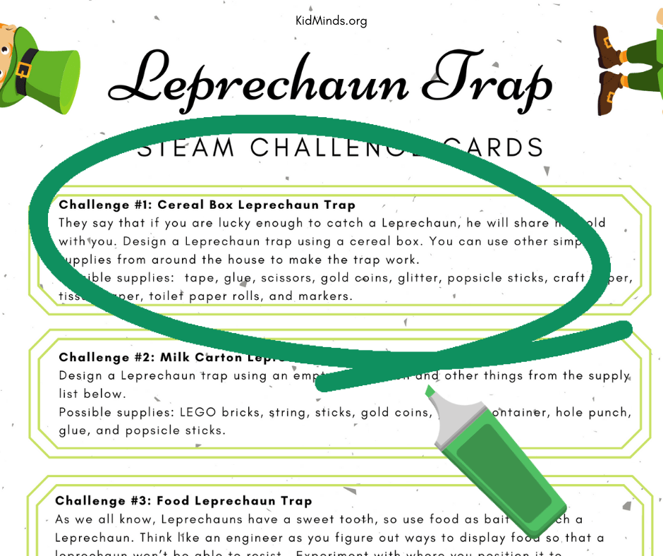 Leprechaun Trap Engineering Challenge (Free Printable STEAM Cards ...