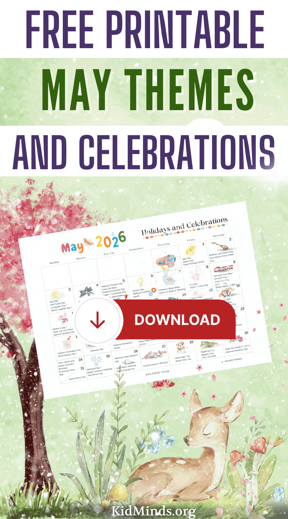 The Best May Holidays and Themes (Free Calendar) | KidMinds