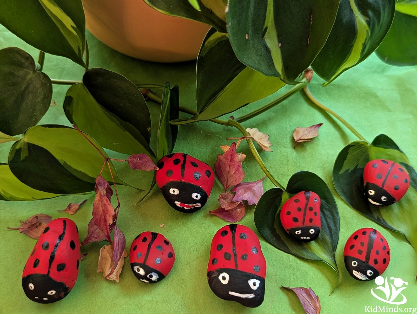 How to Make Ladybug Painted Rock Craft – Free PDF | KidMinds