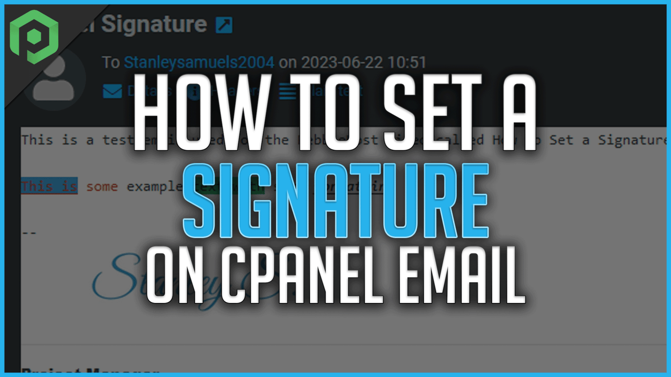PebbleHost Knowledgebase | How to set a signature on cPanel Email PebbleHost Knowledgebase | How to set a signature on cPanel Email