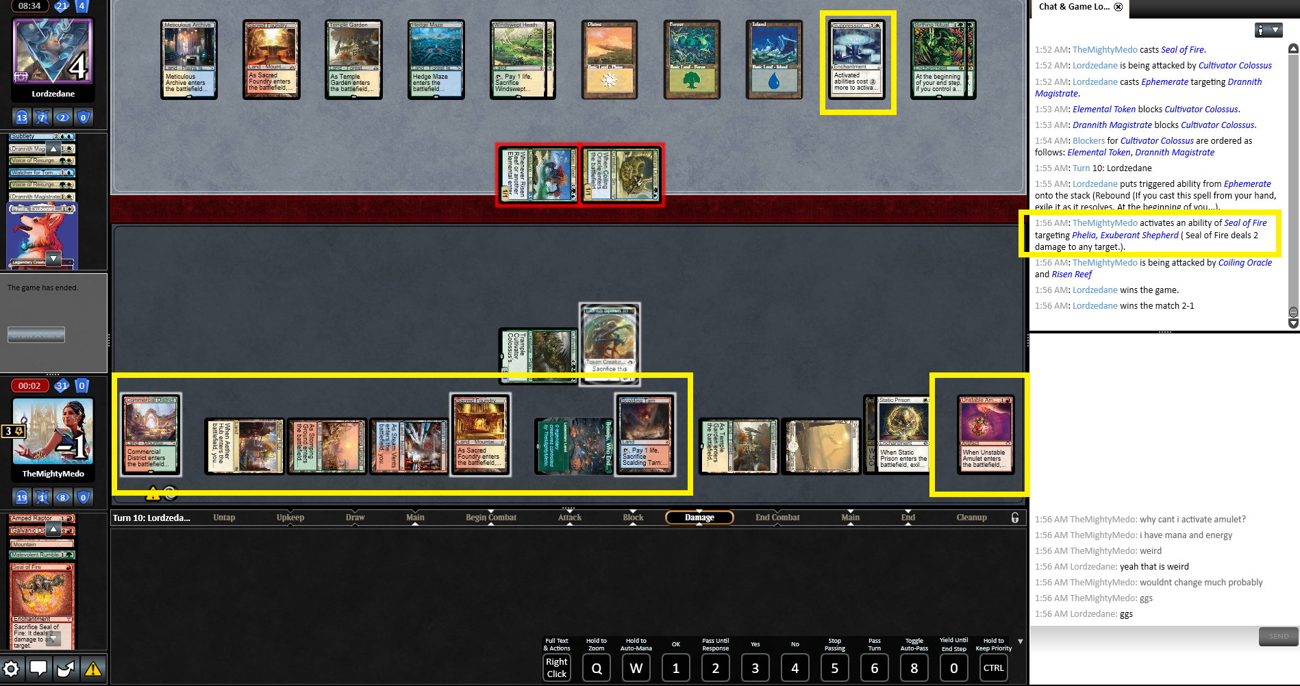 Could Not Reproduce - Unable to activate Unstable Amulet | MTGO Forums