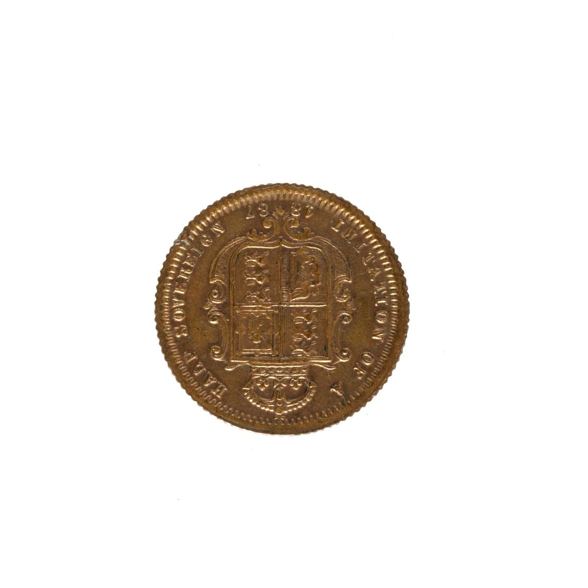 🔎 UNIDENTIFIED - 1887 Imitation of a half sovereign | TreasureNet.com